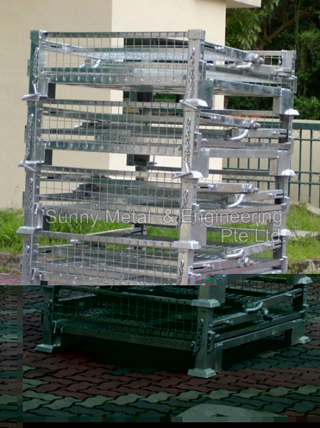 Collapsible Pallet Tainers – Galvanized Zinc