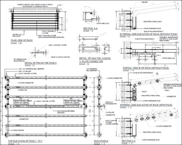 External Retractable Clothes Drying Rack | Singapore