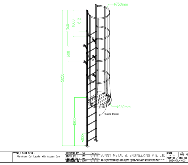Aluminium Cat Ladder with Access Door | Singapore